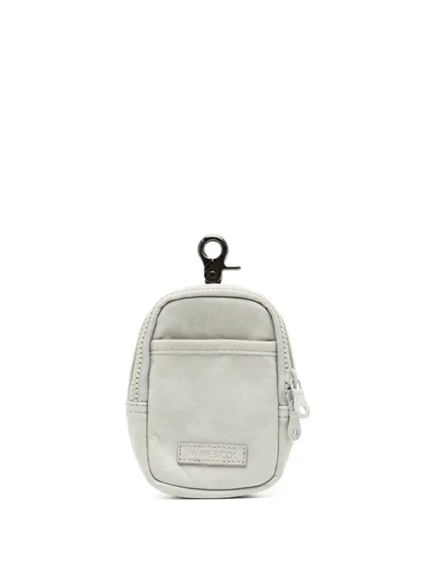 PRIVATE STOCK LABS Kew Zip Leather Pouch - Grey