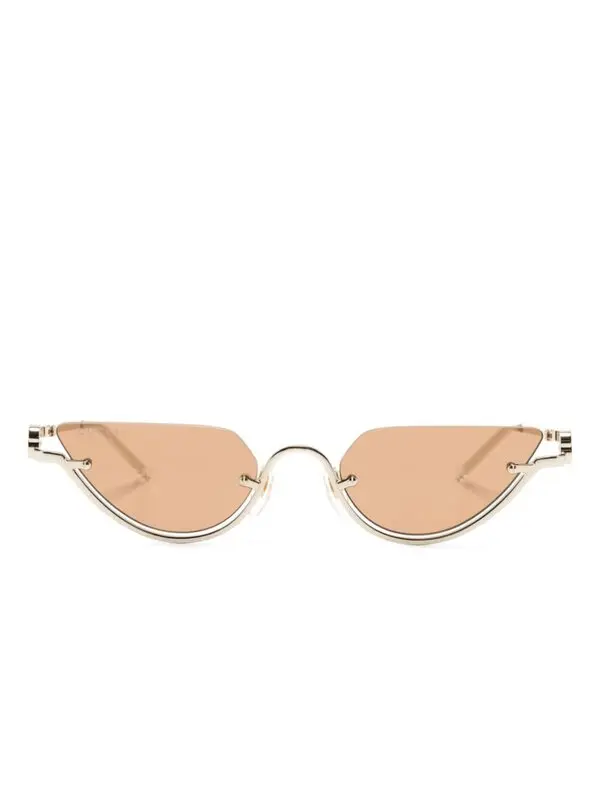 小物 archive GUCCI half-rim eyewear Gucci Geometric Half-rim Sunglasses - Gold | Editorialist