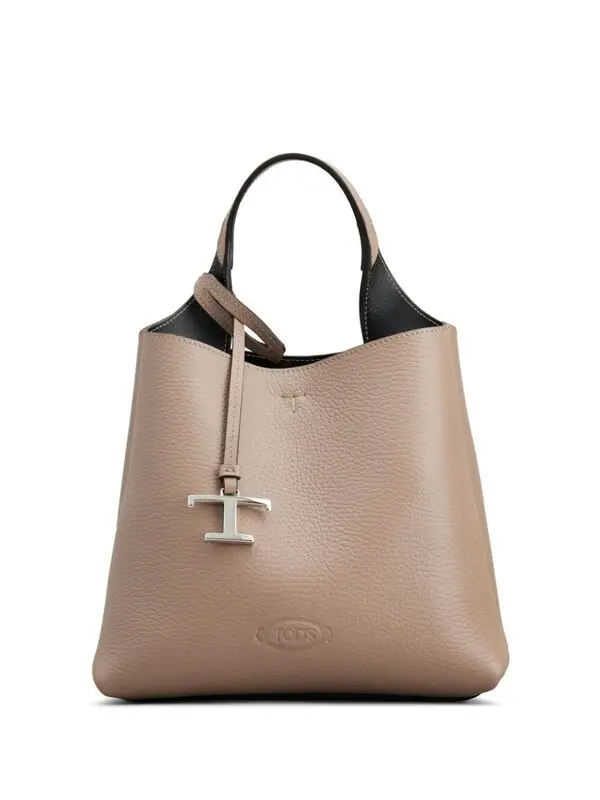 TOD'S Mini Leather Tote Bag - Neutrals