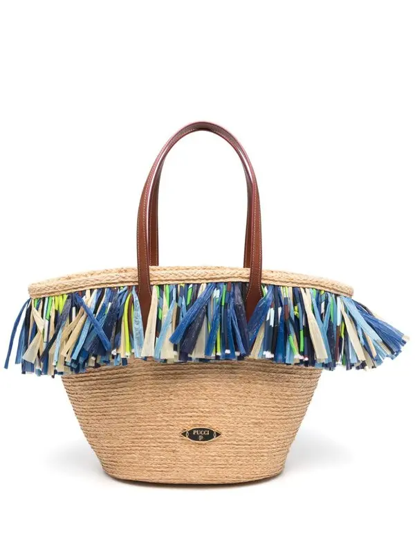 Emilio Pucci Iride-print Fringed Beach Bag