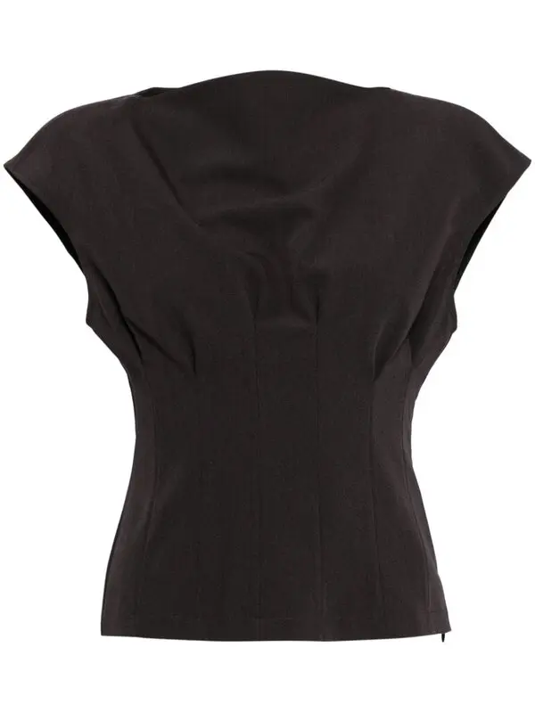 Goen.j Ruched-detailing Sleeveless Top - Grey