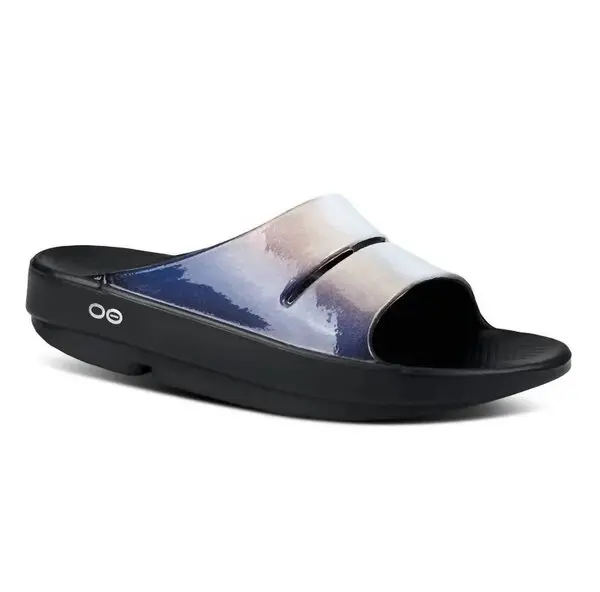 Oofos Women'S Ooahh Luxe Slide Sandals Jungle Camo