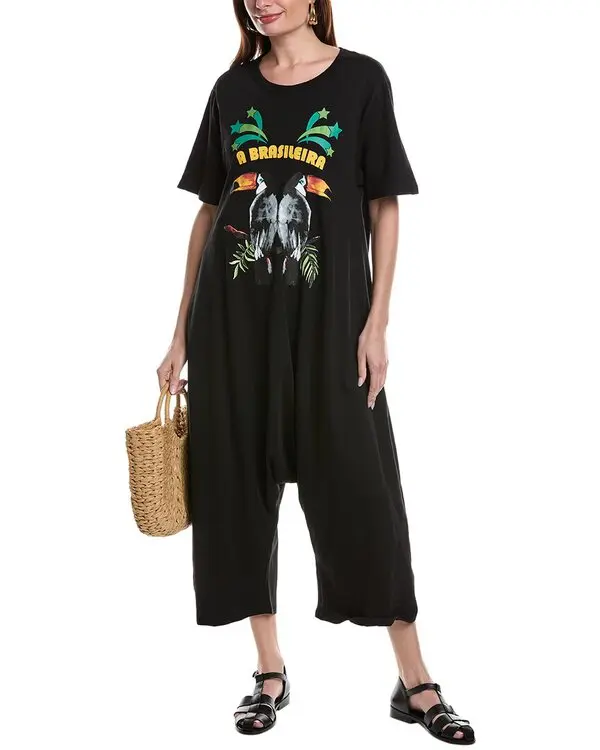 Buy Farm Rio A Brasileira Jersey Jumpsuit - Black At 55% Off | Editorialist