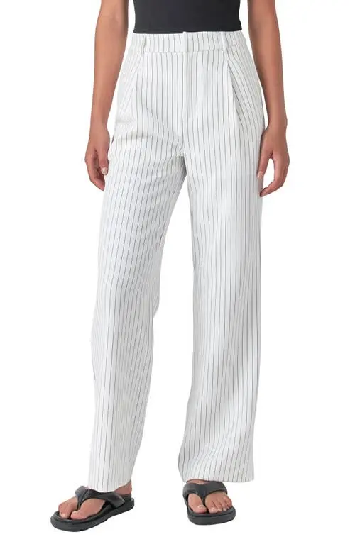 GREY LAB Pinstripe High-waist Wide-leg Trousers