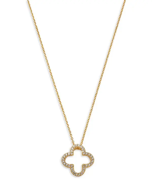 Bloomingdale'S Diamond Clover Pendant Necklace