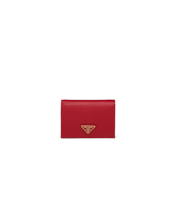 Prada Small Saffiano Leather Wallet - Fiery Red