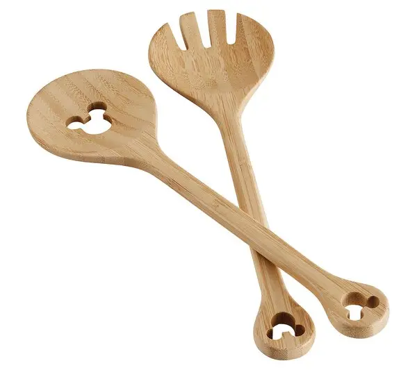 Disney Home Monochrome Bamboo Salad Server Set Piece Set