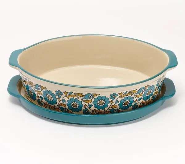 AARTI SEQUEIRA As Is 2.6-qt Stoneware Oval Baker W/platter