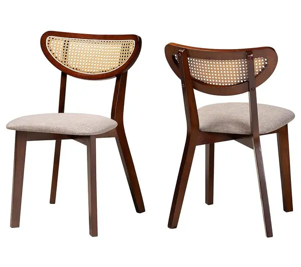 BAXTON STUDIO Dannell Fabric And Wood Dining Ch Air Set Of 2