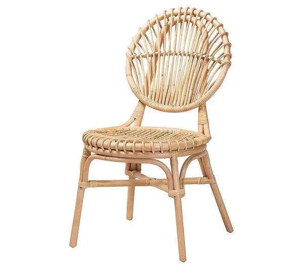 BAXTON STUDIO Bali & Pari Iris Natural Brown Rattan Dining Chair