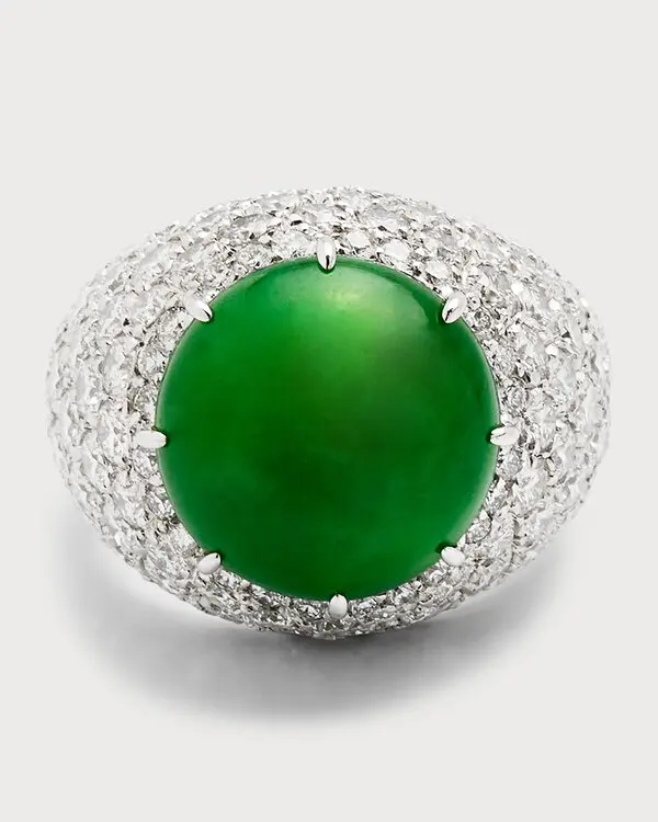 NM ESTATE Jade And Diamond Ring