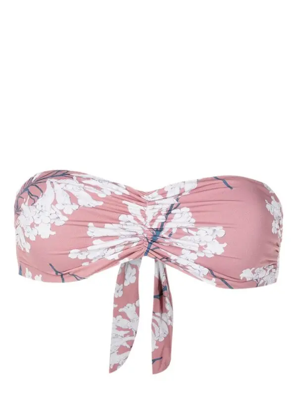 CLUBE BOSSA Venet Floral-print Bikini Top - Brown