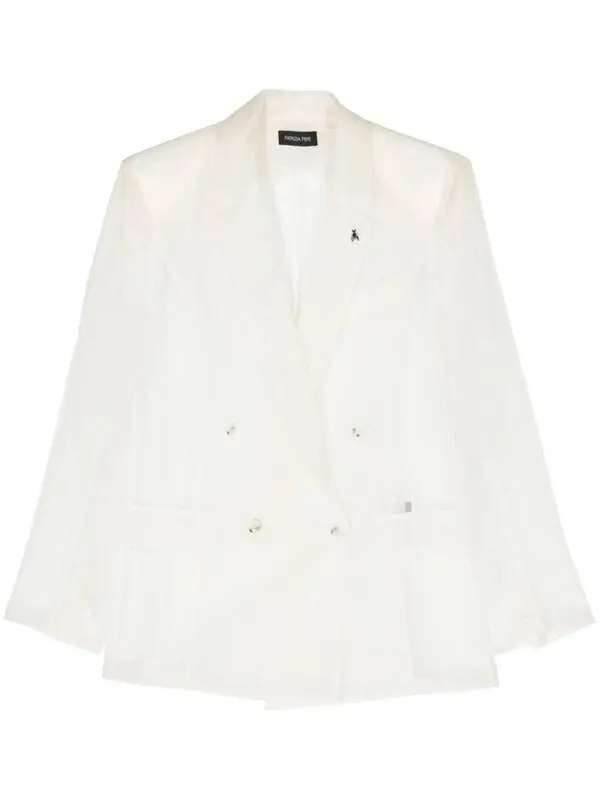 Patrizia Pepe Sheer Double-breasted Blazer - Neutrals