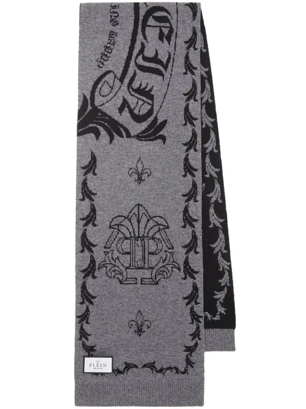 Philipp Plein Monogram-motif Merino Scarf