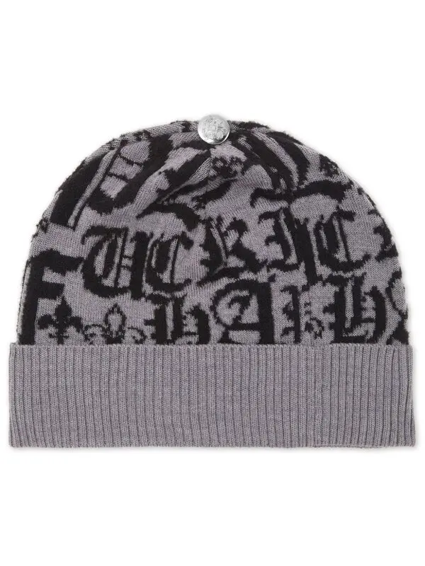 Philipp Plein Logo-Jacquard Wool Beanie In Grey - 40% Off 