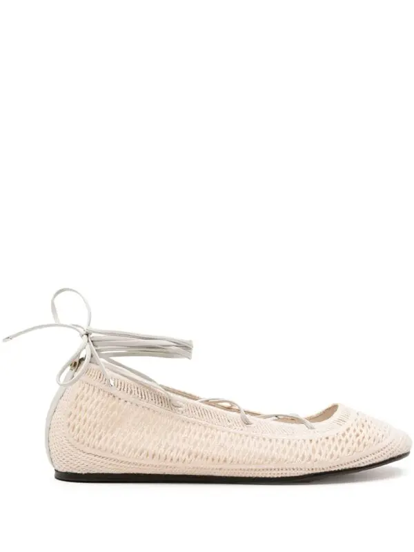 Isabel Marant Belna Lace-up Ballerina Shoes - Neutrals