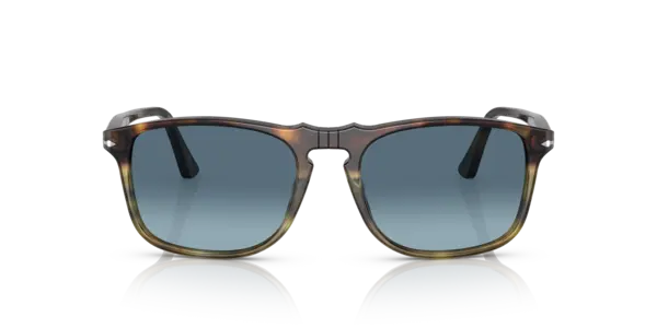 Persol Tortoise Spotted Brown Acetate Square Sunglasses - Azure Gradient Blue