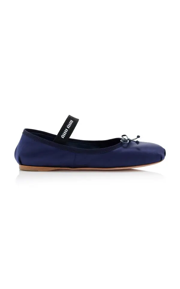 Miu Miu Satin Ballet Flats - Blue