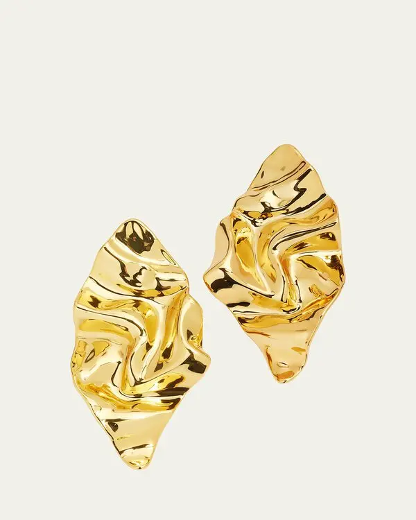 Alexis Bittar Crumpled Post Earrings - Gold