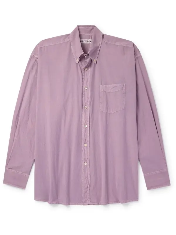 Our Legacy Borrowed Button-Down Collar Cotton-Voile Shirt It 46 In  