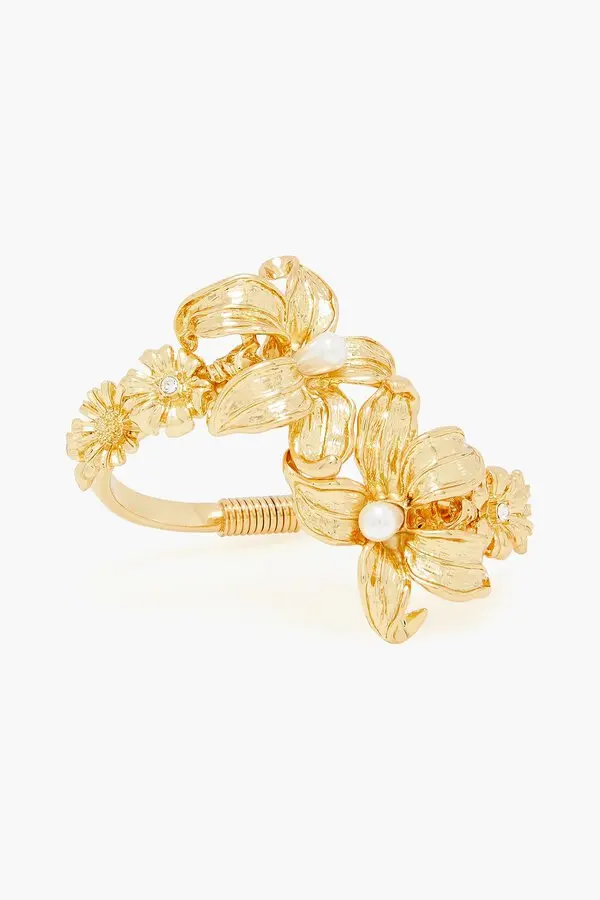 KENNETH JAY LANE Faux Pearl And Crystal Cuff