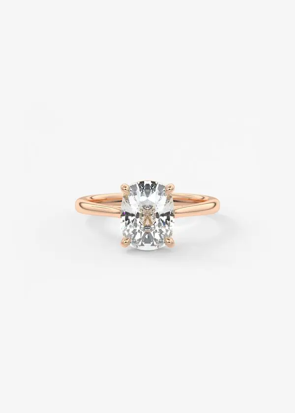 FRANK DARLING Cathedral Elongated Cushion Solitaire Ring