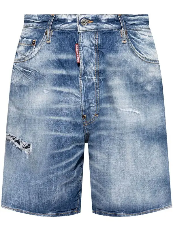 Dsquared2 Distressed Denim Shorts - Blue
