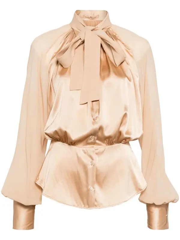 Ermanno Scervino Puff-sleeves Buttoned Shirt - Neutrals