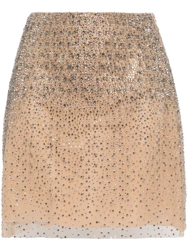 Ermanno Scervino Crystal-embellished Mini Skirt - Neutrals