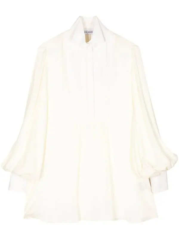 Dice Kayek Wingtip-collar Silk Shirt