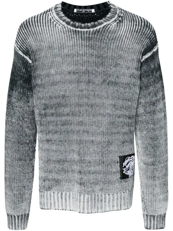 Acne Studios Acid-print Chunky-knit Jumper - White