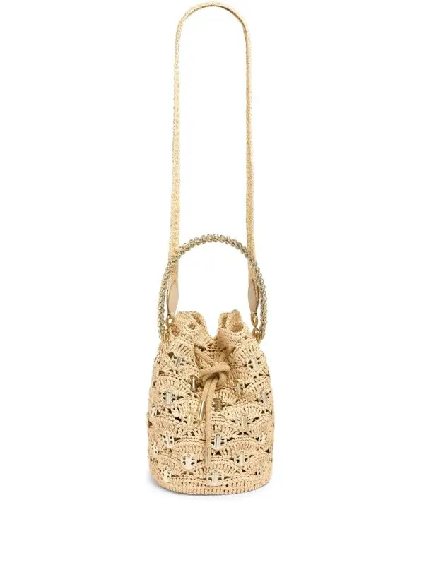 Rabanne 1969 Raphia Wave Paco Bucket Bag - Neutrals