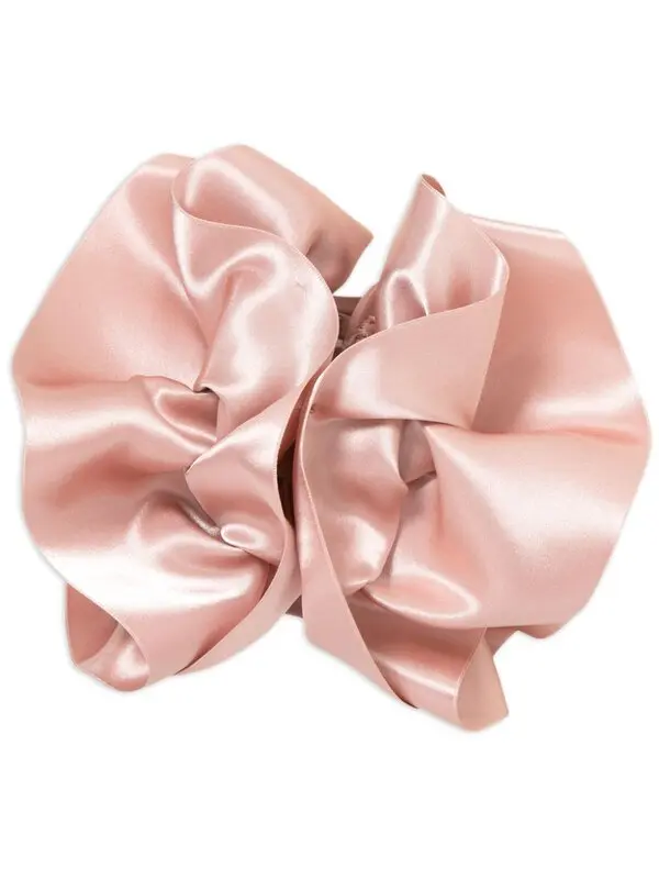 Jennifer Behr Satin Ruffled Hair Clip - Pink | Editorialist display picture 2