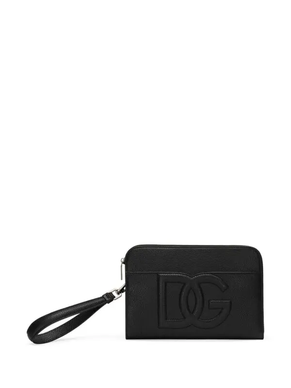 Dolce & Gabbana Embossed Leather Clutch - Black
