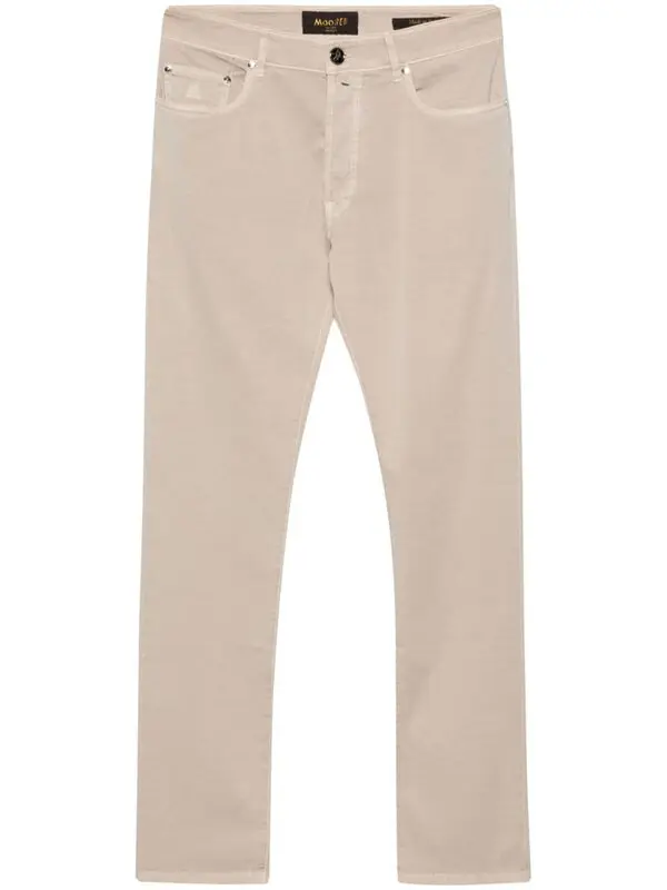 MOORER Logo-embroidered Tapered Trousers