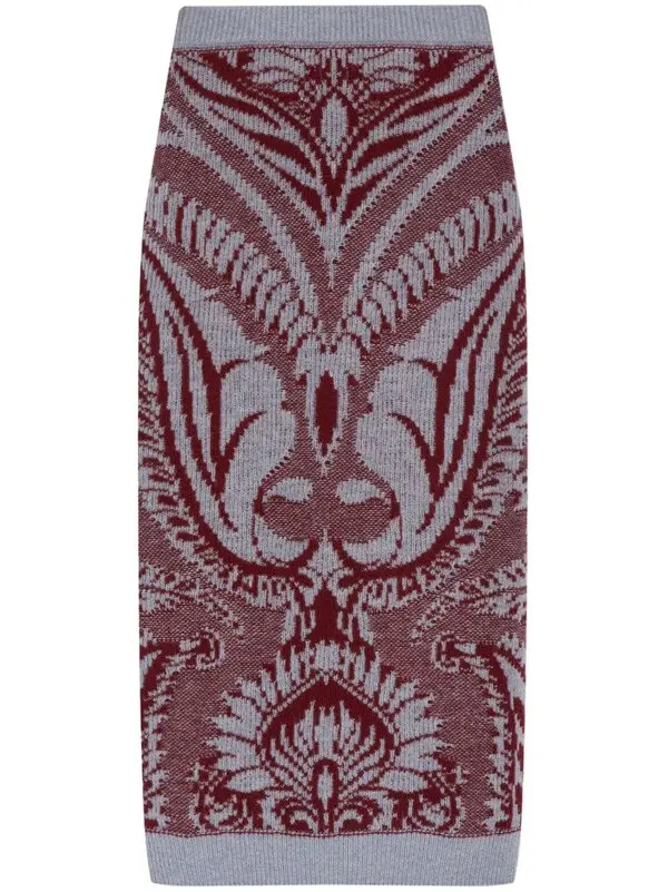 Etro Intarsia-knit Wool Skirt