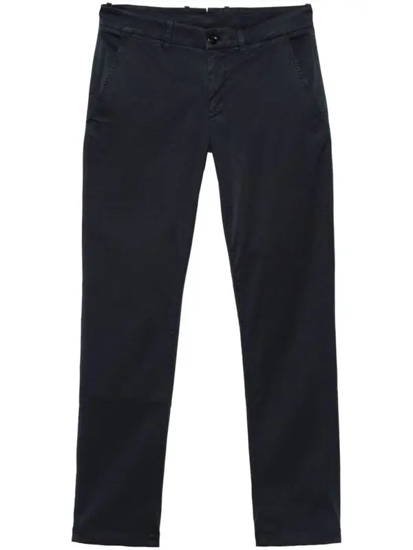 MOORER Gabardine Tapered Trousers - Blue