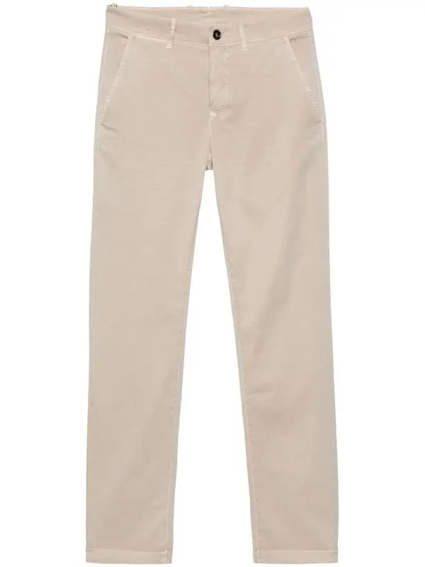 MOORER Gabardine Tapered Trousers - Neutrals