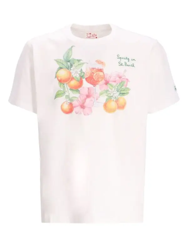 MC2 SAINT BARTH Graphic-print Cotton T-shirt - White