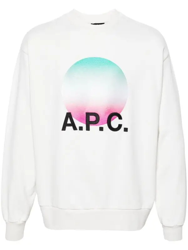A.p.c. Motif-embroidered Cotton Sweatshirt - White
