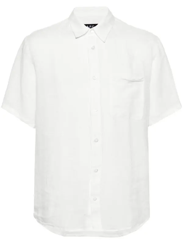 A.p.c. Chest-pocket Linen Shirt - White