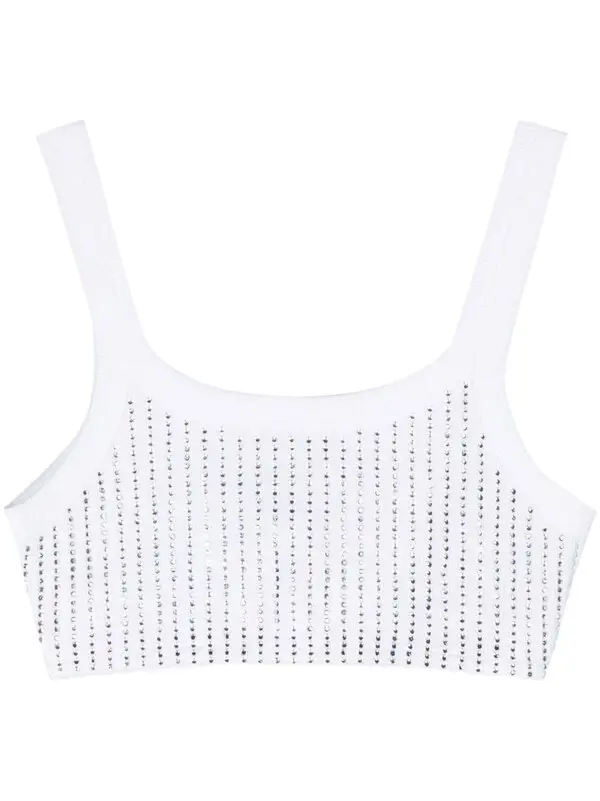 Attico Rhinestoned Crop Top