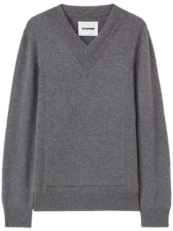 JIL SANDER V-neck Wool-blend Jumper