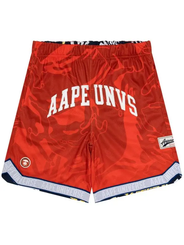 AAPE BY *A BATHING APE® Mix-print Reversible Track Shorts