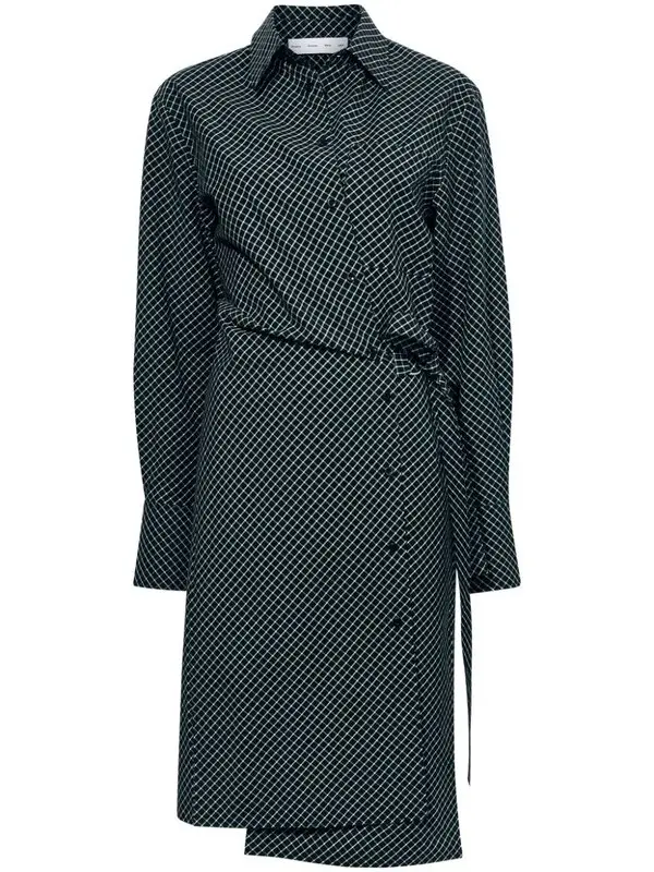 Proenza Schouler White Label Check-print Wrap Dress