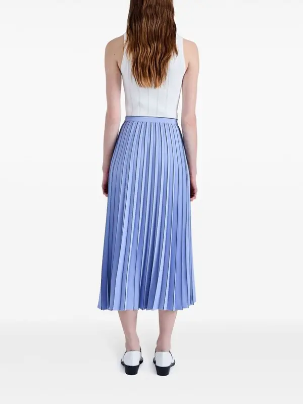Proenza Schouler White Label Pleated Crepe Midi Skirt - Blue