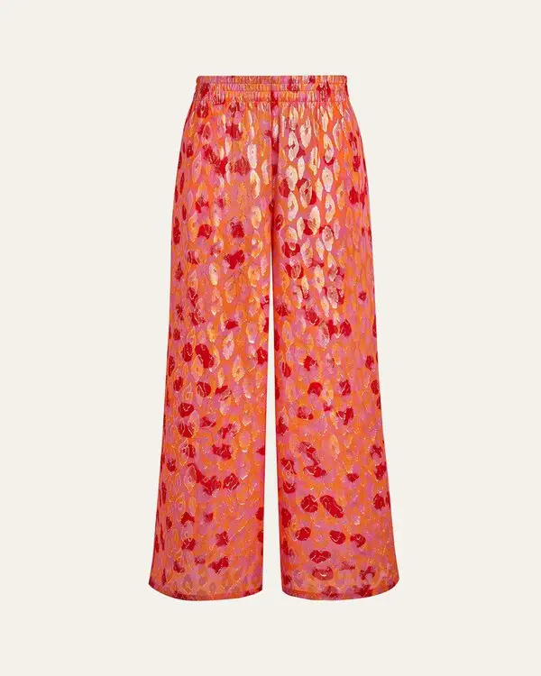 Vilebrequin Abstract Leopard Printed Silk Pants