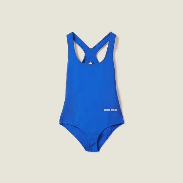 Miu Miu Interlock Knit One-piece Swimsuit