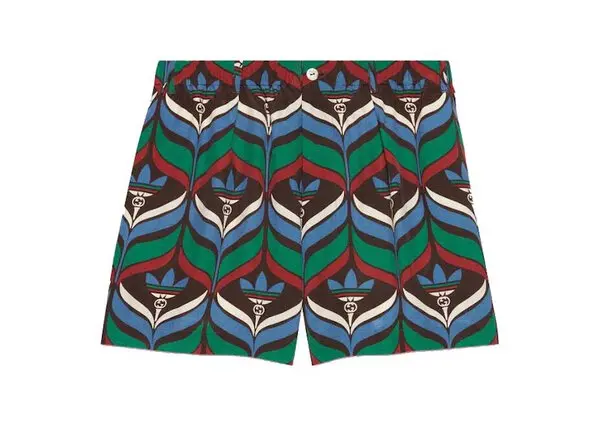 Gucci X Adidas Trefoil Print Shorts
