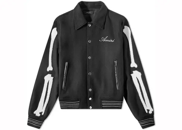 Amiri Bones Varsity Jacket - Black